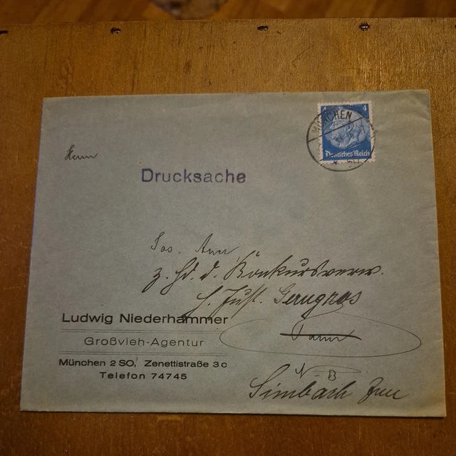 RARE GERMAN BREMEN Cover +Hitler Head+Hindenburg Stamps + Registered ...