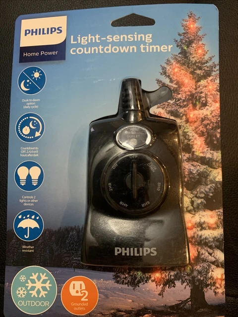 PHILIPS LIGHT SENSING Countdown Timer, Outdoor Grounded Outlets - **NEW ...