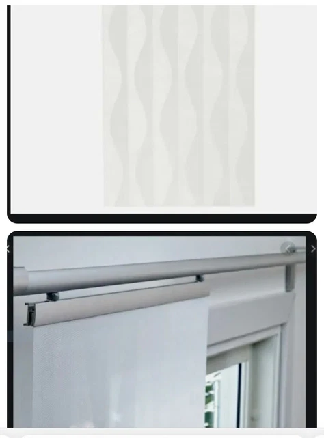 IKEA MURRUTA WHITE Panel Curtain 1 Roll-Up Room Divider Wavy NEW Sheer ...