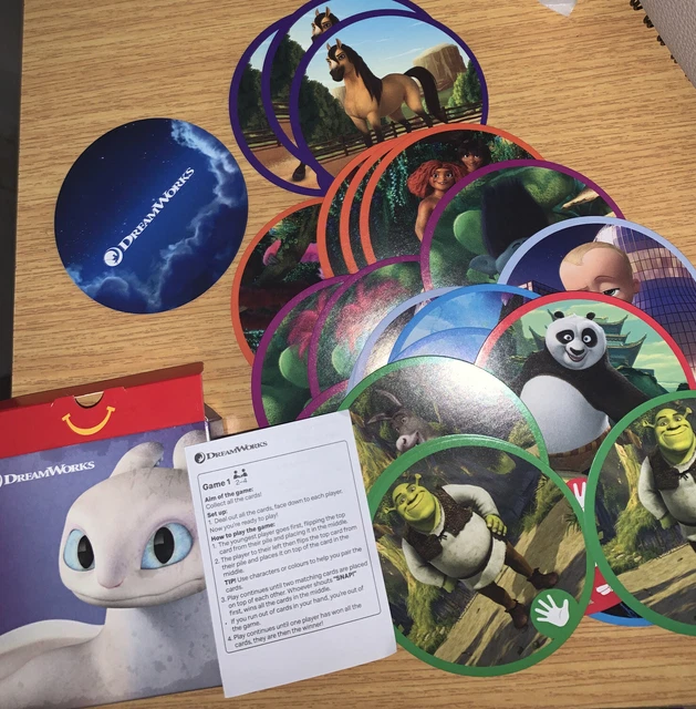 MCDONALDS HAPPY MEAL Toy 2022 Dreamworks Cards Light Fury Shrek Trolls ...