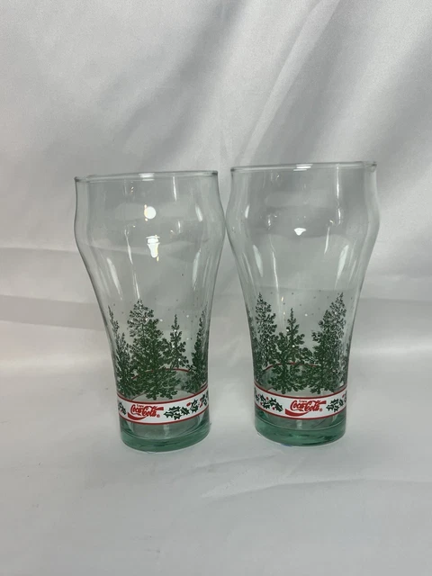 VINTAGE LIBBEY COCA Cola Christmas Glasses Set Of 2 EUC $26.28 ...