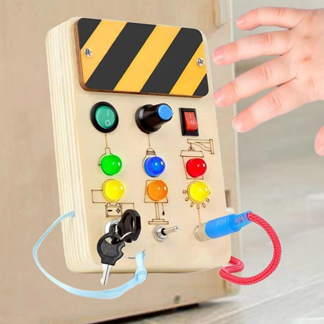 TOY LED SWITCH Board Activities Wooden Control Panel Montessori Toys ...