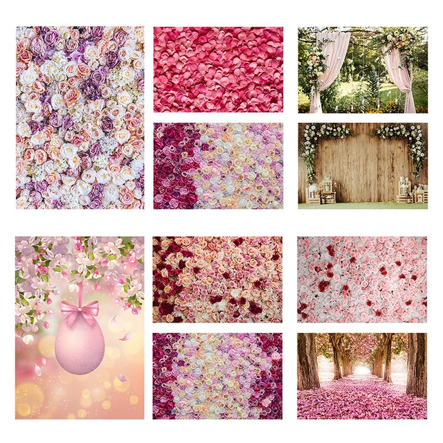 5X3/7X5FT FLORAL WALL Backdrop Rose Flower Vinyl Party Wedding ...