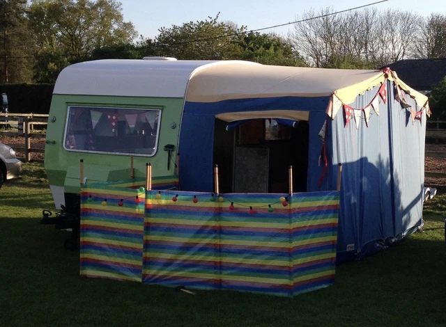 VINTAGE RETRO ORIGINAL 1970's Or 1960’s Caravan awning For Sprite 400 £ ...