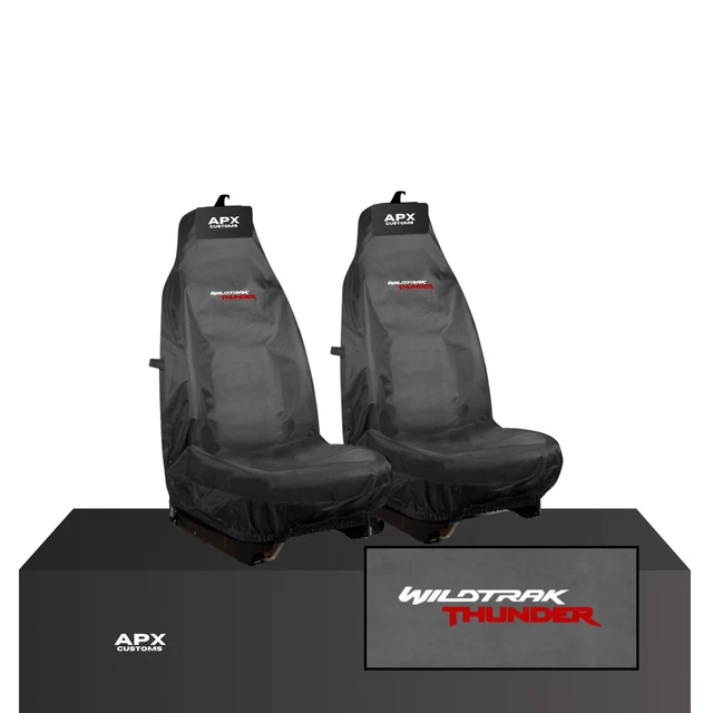 FORD RANGER T6 Wildtrak (2012-2018) Waterproof Front Seat Covers Black ...