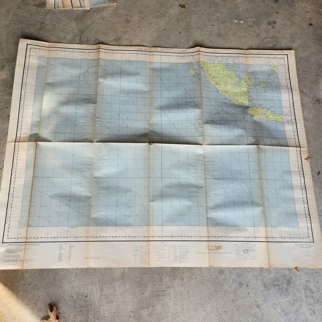 1944 US ARMY WWII Long Range Navigation Chart Topographic Map Sumatra ...