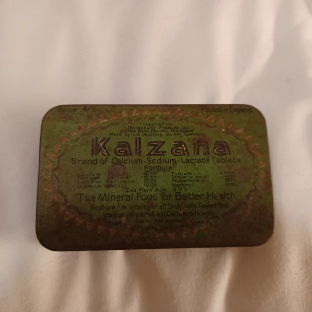 OLD VINTAGE ORIGINAL Kalzana Calcium-Sodium-Lactate Tablets Formula ...