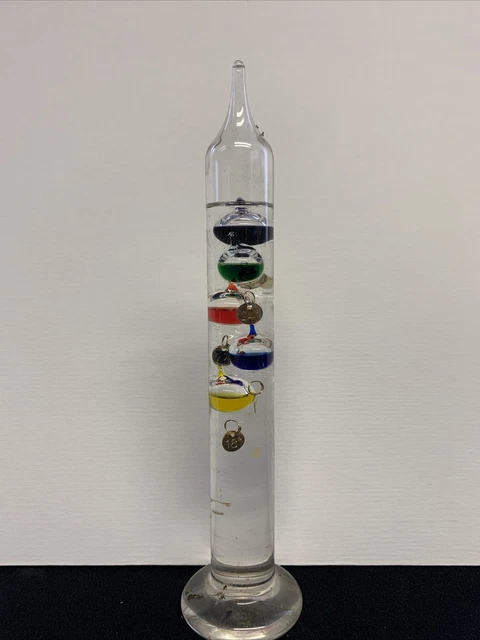 GLASS GALILEO THERMOMETER 28cm Tall,5 Balls £10.00 - PicClick UK