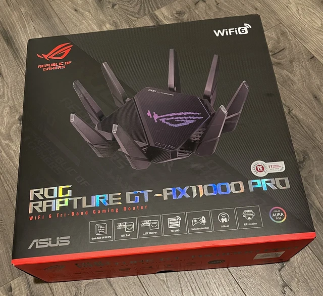 ASUS ROG RAPTURE GT-AX11000 Pro Tri-Band WiFi 6 Extendable Gaming ...