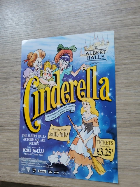 PANTOMIME THEATRE FLYER 1994,Bolton Albert Hall, Cinderella £8.00 ...