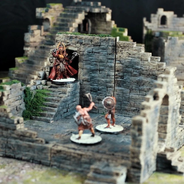 TABLETOP TERRAIN GEBÄUDE Ruine Zerstötes Gebäude Wargaming Ruine 2 ...