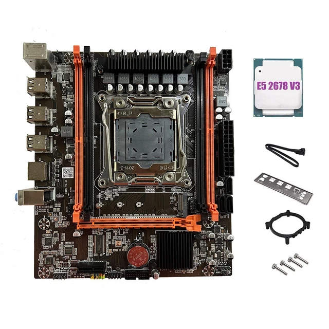 X99E MOTHERBOARD+E5 2678 V3 CPU Dual Channel Supports 4XDDR4 RECC PCIE ...