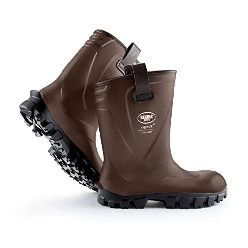BEKINA RIGLITE X Solid Grip Full Safety Wellingtons S5 Brown Size 13 £ ...