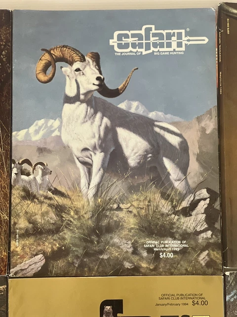 SAFARI BIG GAME hunting magazine X 6 Issues 1992,93,94,95 Hunting ...