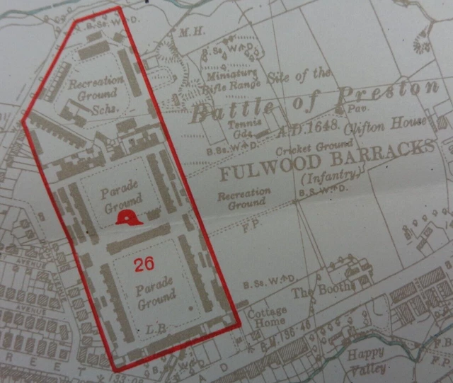 WW2 GERMAN ARMY TARGET MAP "PRESTON" (FULWOOD ARMY BARRACKS, TEXTILE ...