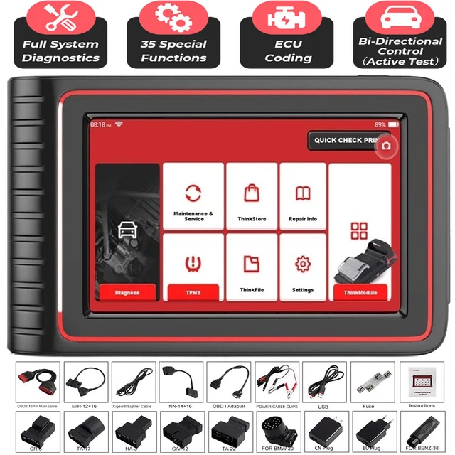 THINKTOOL BI-DIRECTIONAL CAR OBD2 Scanner Diagnostic ECU Coding TPMS ...