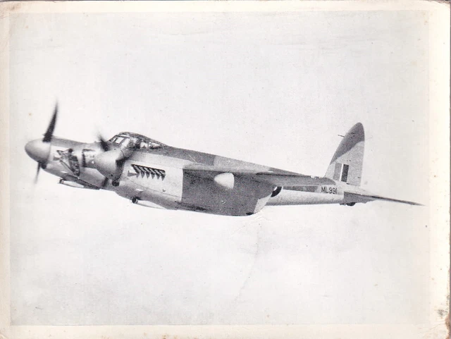ORIGINAL AIRCRAFT RECOGNITION Card Photo WW2 Mosquito Mk XVI M.A.P. ref ...