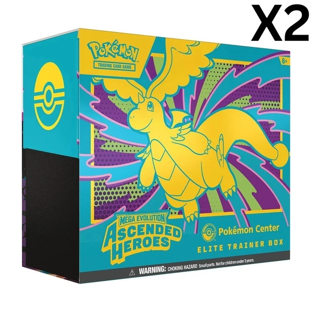 POKÉMON TCG: ASCENDED Heroes POKEMON CENTER Elite Trainer Box ETB x2 ...