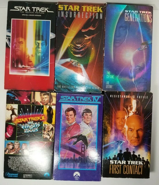STAR TREK VHS Lot of 6 Tapes. Star Trek II, IV, FIRST CONTACT ...