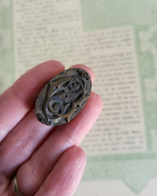 FER À DORER Tampon Matrice imprimerie relieur reliure Monogrammé DS EUR ...