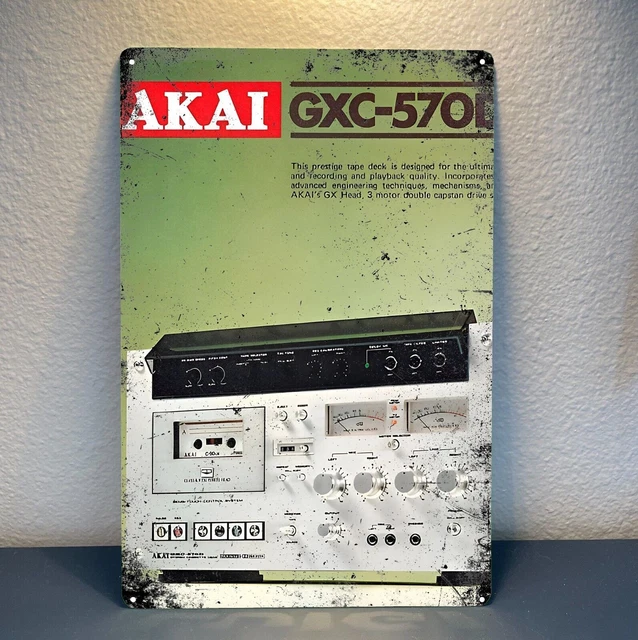 AKAI TAPE DECK Vintage Stereo Audiophile Hi-Fi Metal Poster -20x30cm ...