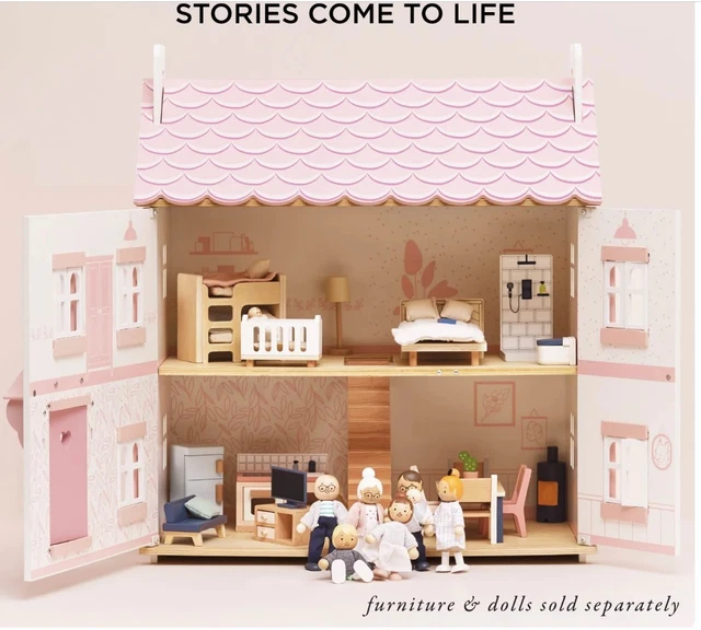 LE TOY VAN Sophie's Wooden Dolls House Pink & White New Version £135.00 ...
