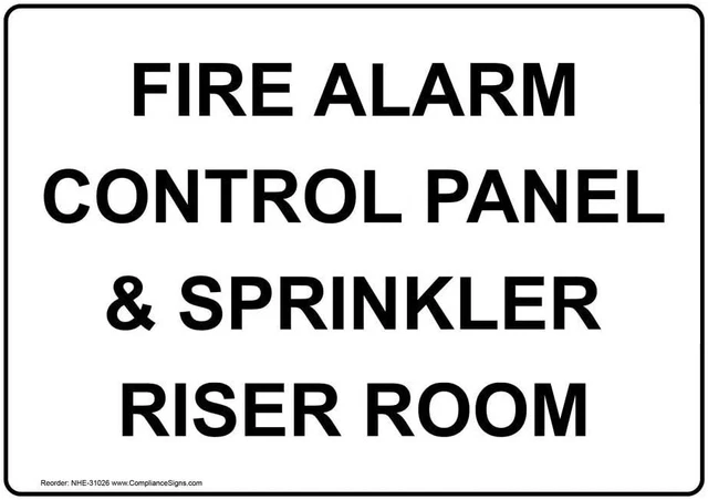 COMPLIANCESIGNS.COM FIRE ALARM Control Panel & Sprinkler Riser Room ...