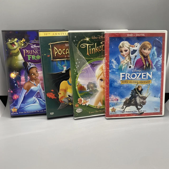 DISNEY MOVIE LOT Princess Frog Tinkerbell Pocahontas Frozen Sing Along ...
