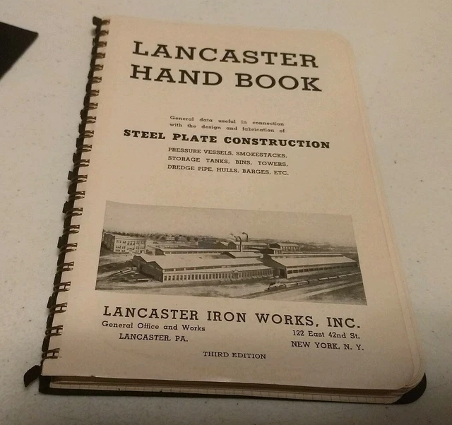 LIVRET PLAQUE D'ACIER publicitaire vintage Lancaster PA Iron Works EUR ...