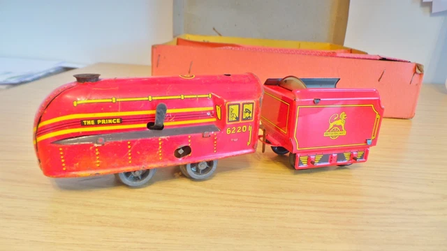 BK191: BRIMTOY TRAIN Set - 0-4-0 Clockwork Loco with Tender, Coach ...