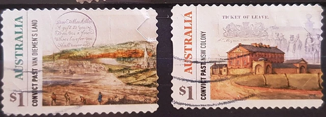 AUSTRALIA 2018 CONVICT Past 2 P&S stamps fine/good used EUR 1,22 ...