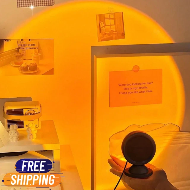 SUNSET LAMP PROJECTOR USB Atmosphere LED Desk Night Light Mood Light ...