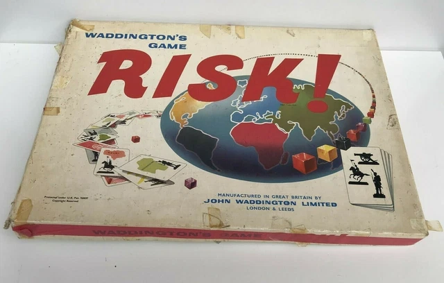 RISK GAME VINTAGE Waddingtons Strategy War Board Game RISK 1960s Board ...
