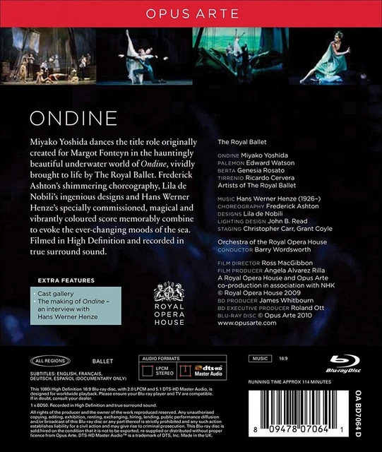 HANS WERNER HENZE: Ondine - featuring the Royal Ballet [Blu-ray] (Blu ...