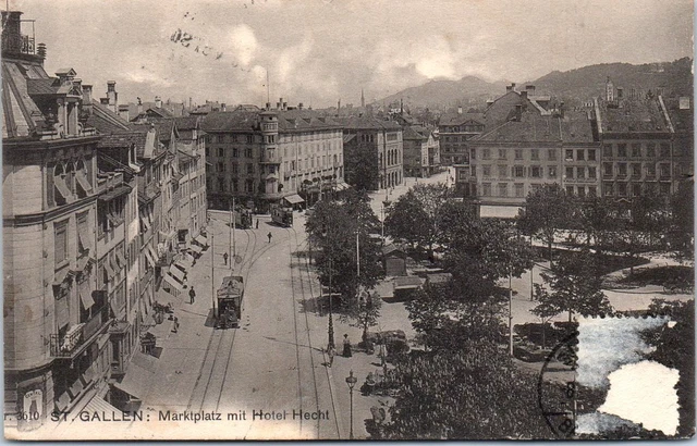 SUISSE - SAINT GALLEN - marktplatz mit hotel Hecht EUR 4,00 - PicClick FR