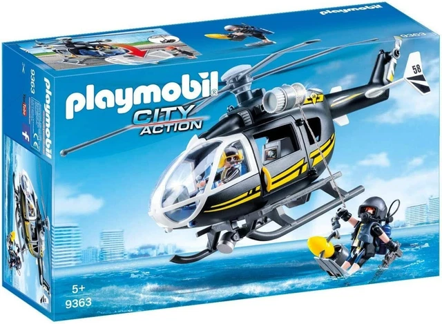 PLAYMOBIL 9363 HÉLICOPTÈRE et Policiers d'Élite 9363 avion pilotes ...