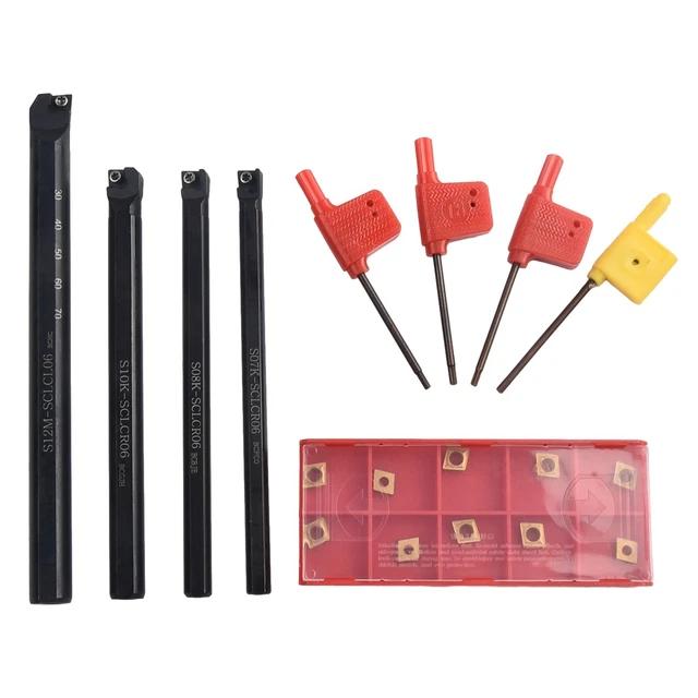 LATHE BORING BAR Turning Tool S07K/S08K/S10K/S12M-SCLCR06,Carbide Inserts Set £33.94 - PicClick UK