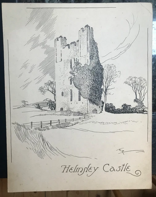ORIGINAL FRANK PATTERSON Ink Drawing, Helmsley Castle £47.48 - PicClick UK