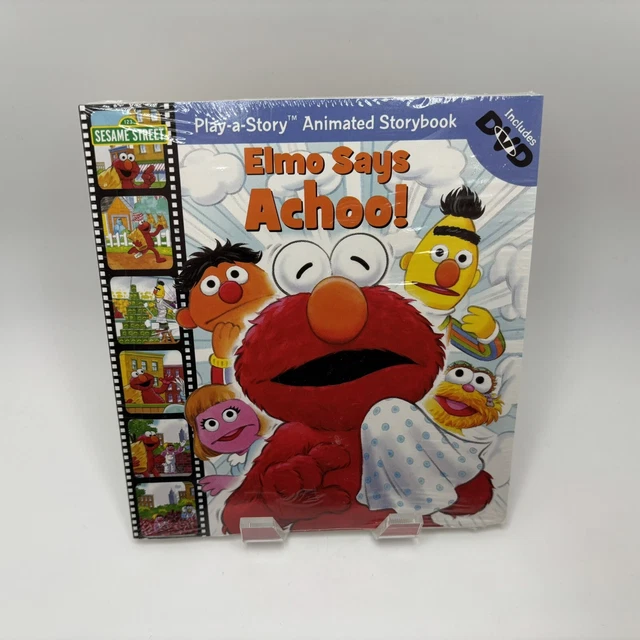 *SEALED* ELMO SAYS Achoo! Play-A-Story Animated Storybook w/ DVD Sesame ...