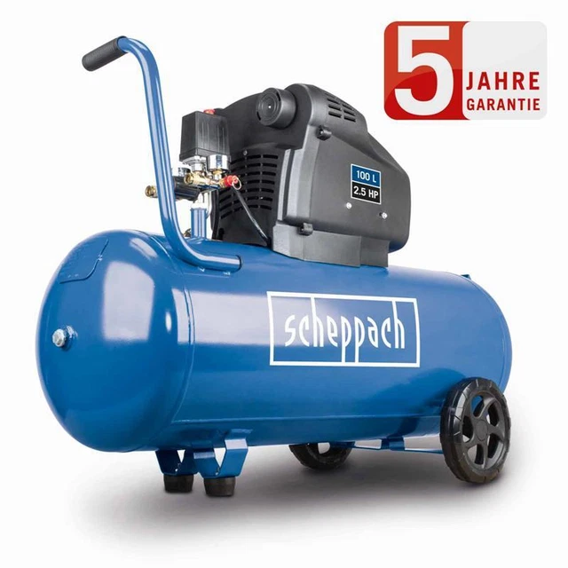 SCHEPPACH DOUBLE CYLINDER compressed air compressor HC105DC 100L oil ...
