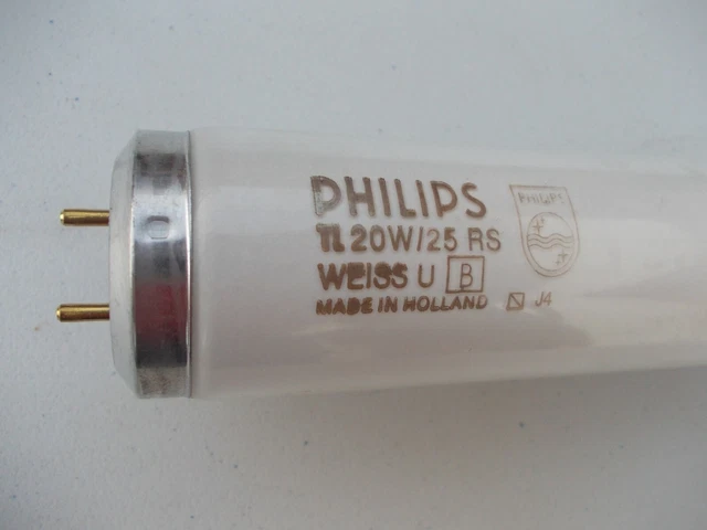 PHILIPS TL 20W/25 RS White U B Made in Holland J4 TL20w/25RS T L 20W ...