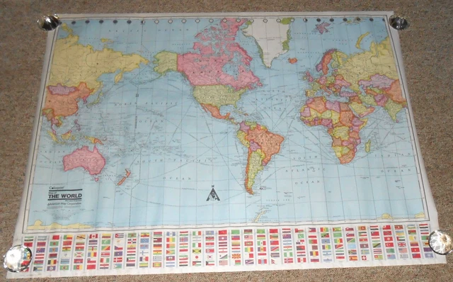 MAP OF THE World 1997 Poster 50x38 HUGE by Colorprint. No Folds £30.32 ...