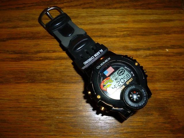 VINTAGE QUEMEX American Spirit 30m Digital Watch New In Box £9.99 ...