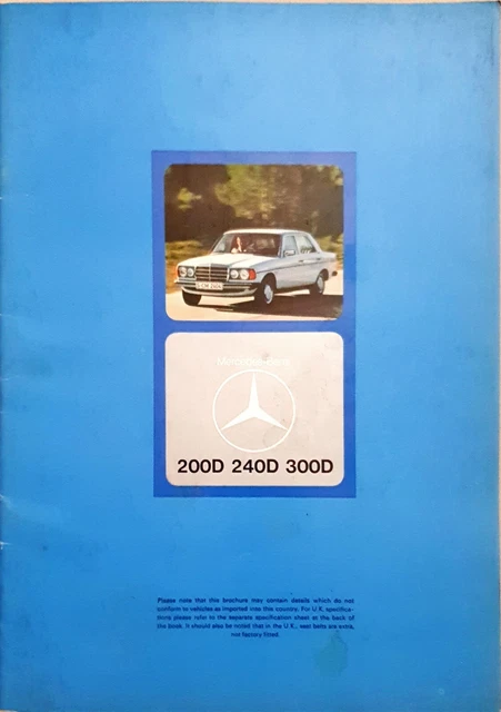 MERCEDES BENZ 200D 240D 300D W123 Brochure 1976 £7.00 - PicClick UK