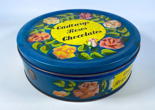 BEAUTIFUL VINTAGE 1950S Cadburys Roses 3Ib Tin Chocolates Confectionary ...