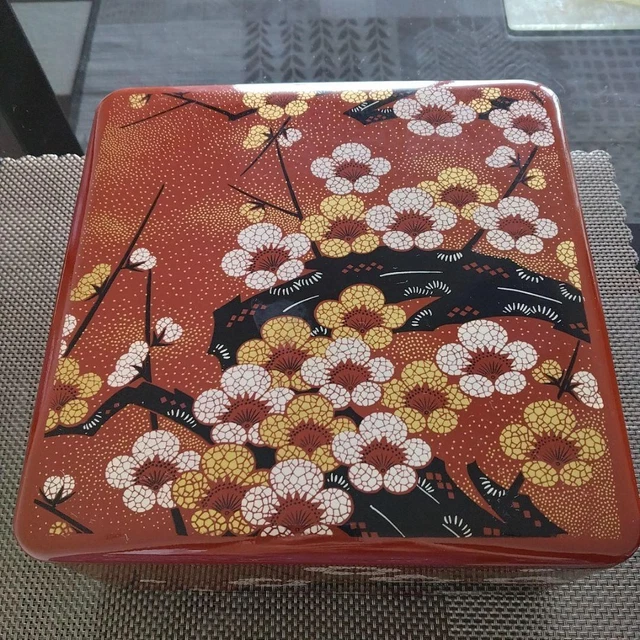 JAPANESE JUBAKO BOX Two-Tier Box With Plum Pattern £72.05 - PicClick UK