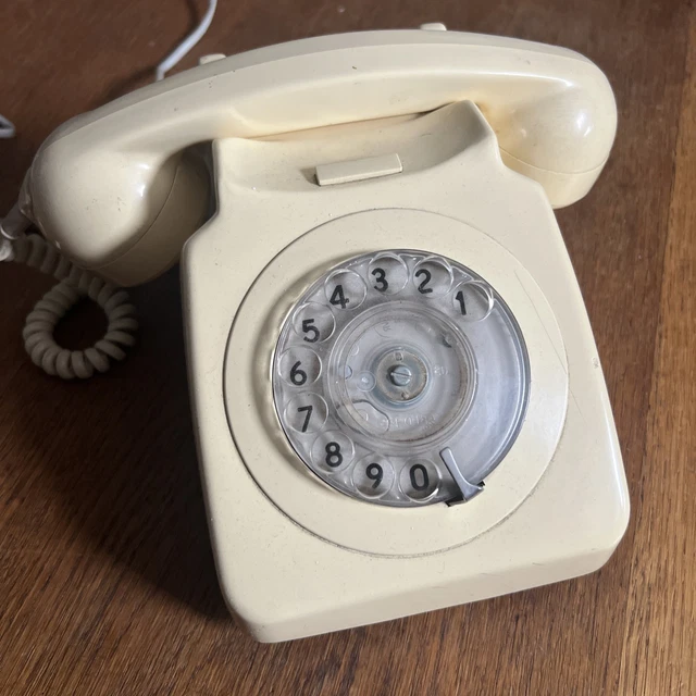 RETRO ROTARY DIAL Style Cream Telephone Vintage with Modern Connection ...