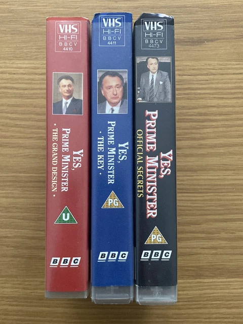 3 X YES Prime Minister VHS Video Tape The Key / Grand Design / Official ...