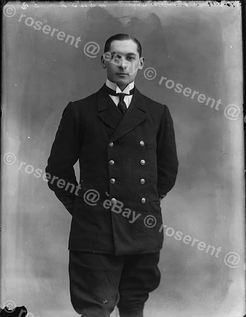 1914 R.N.A.S ZEPPELIN Sheds Raid pilot- Lt S V Sippe -Glass negative 22 ...