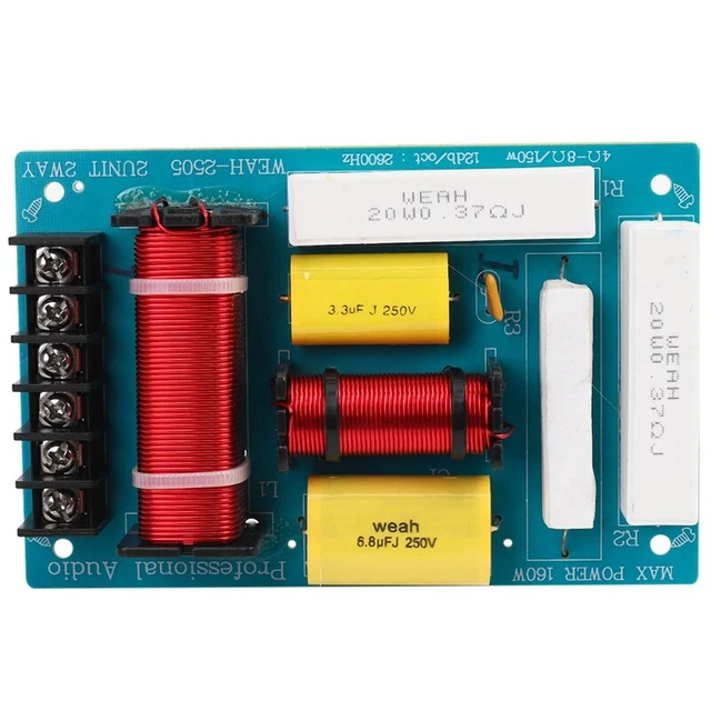 200W LAUTSPRECHER CROSSOVER 2 Wege Hoch Niedrig 8 Ohm Frequenz Teiler ...